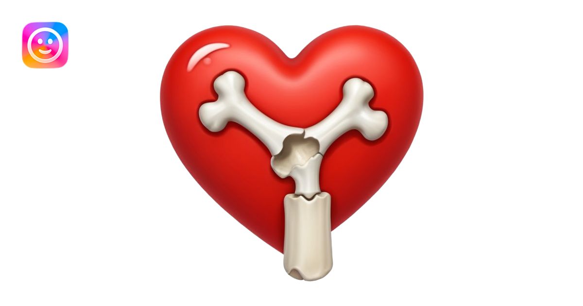 red heart emoji with a bone through it emoji | AI Emoji Generator