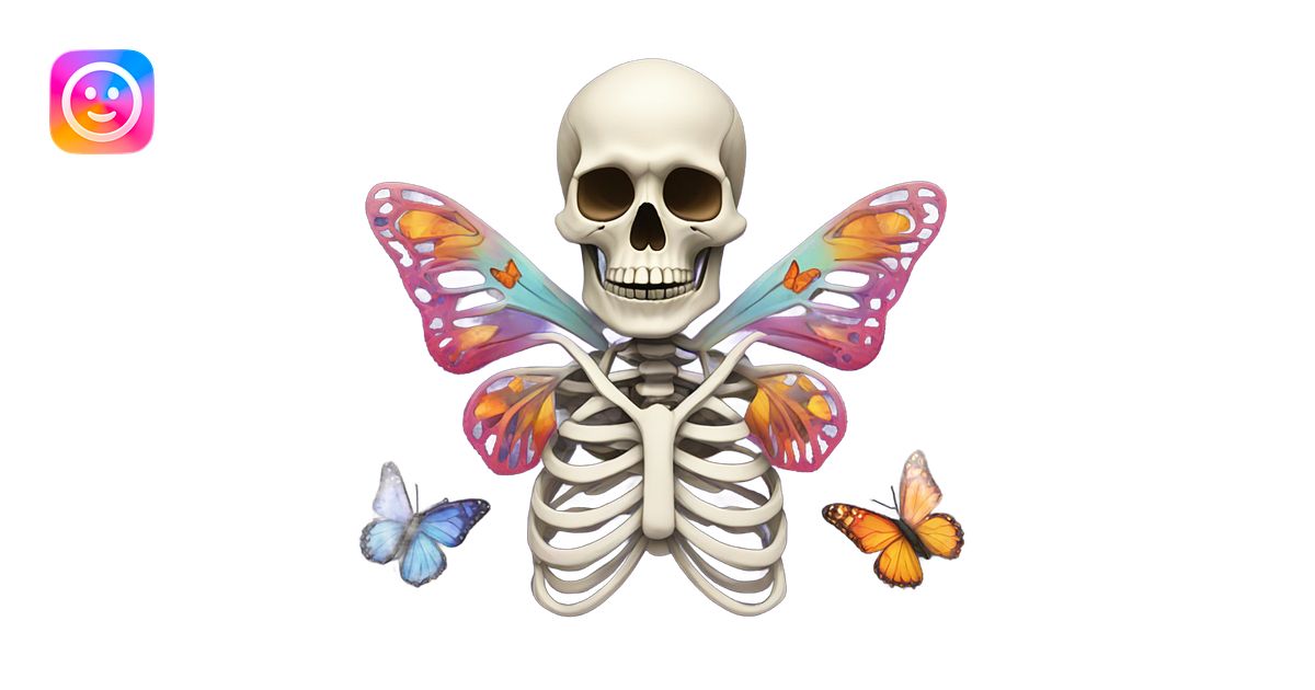 skeleton body + batterflies = love emoji | AI Emoji Generator