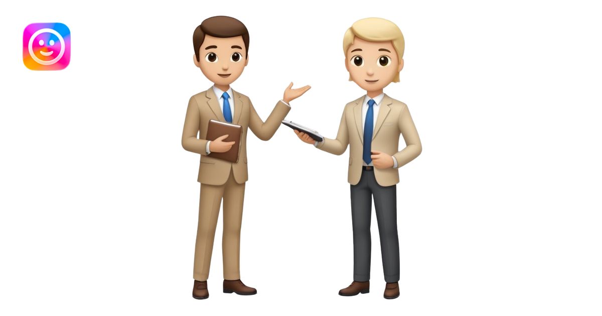 two team members facing each other, one holding a notepad and the other ...