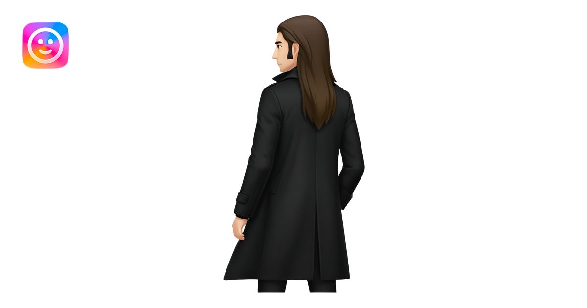 anonymous nongendered person standing ,view from the back emoji | AI ...