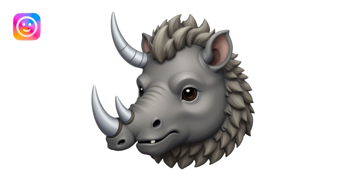 woolly rhino with huge horn emoji | AI Emoji Generator