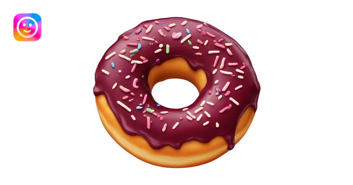 Doughnut with burgundy icing emoji | AI Emoji Generator