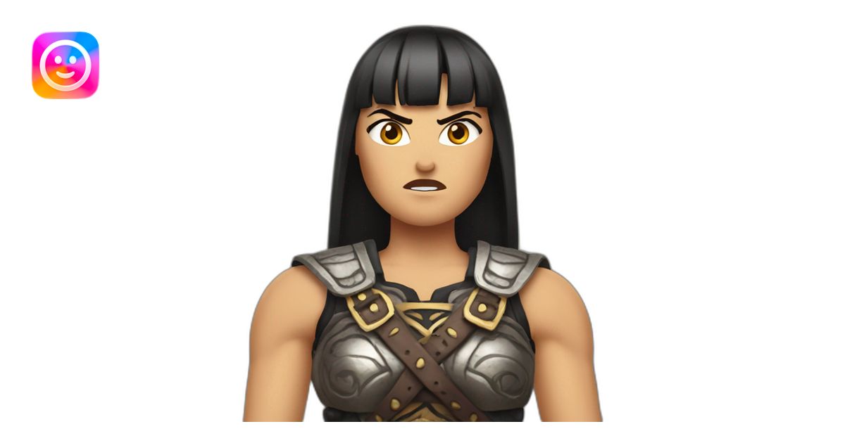 xena warrior princess angry emoji | AI Emoji Generator
