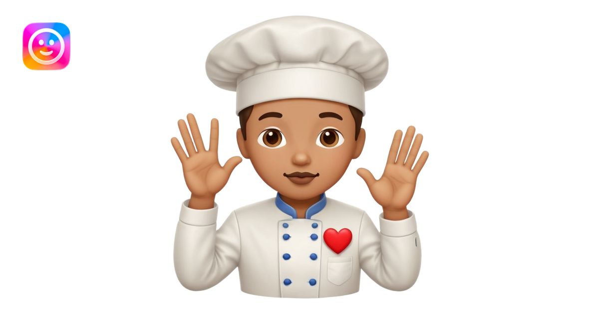 chef with heart and kiss gesture emoji | AI Emoji Generator