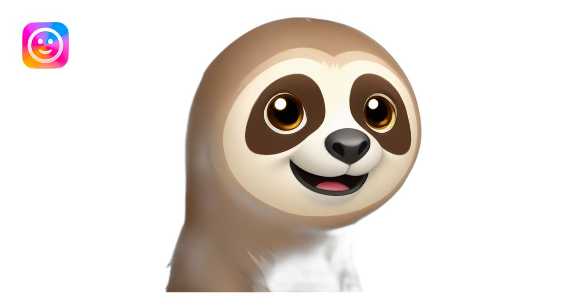 Cute happy sloth emoji | AI Emoji Generator