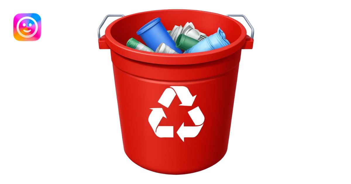 RED BIN WITH "SOLID WASTE" WORD IN IT emoji | AI Emoji Generator