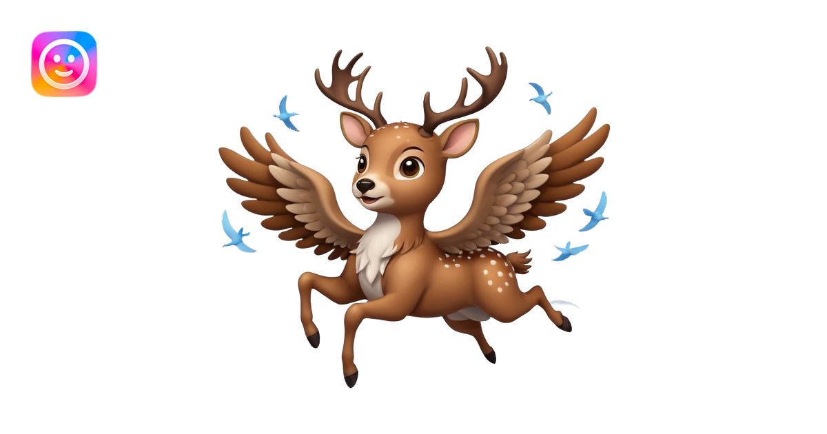 Make a 10 point deer with wings and its flying on a cloud and it is ...