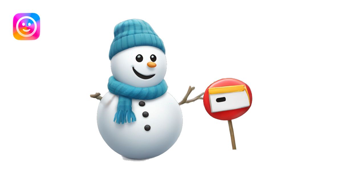 Snowmen near Christmas tree in Moscow emoji | AI Emoji Generator