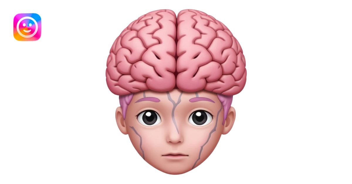 Brain pink kid emoji | AI Emoji Generator