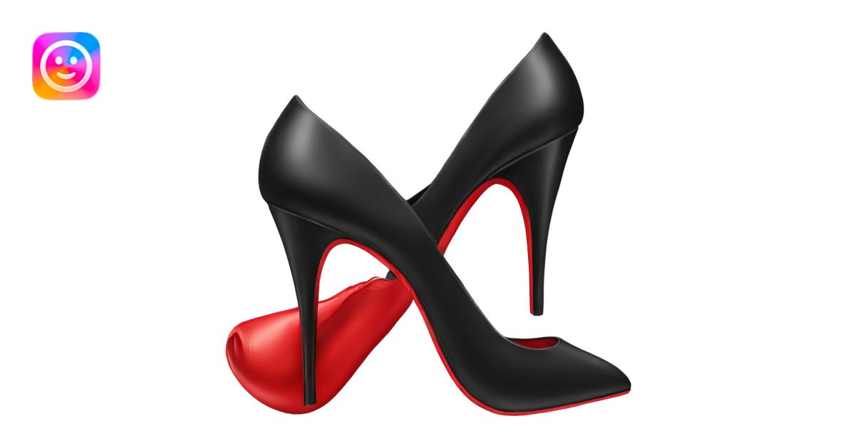 Black high heel shoe red bottom emoji | AI Emoji Generator