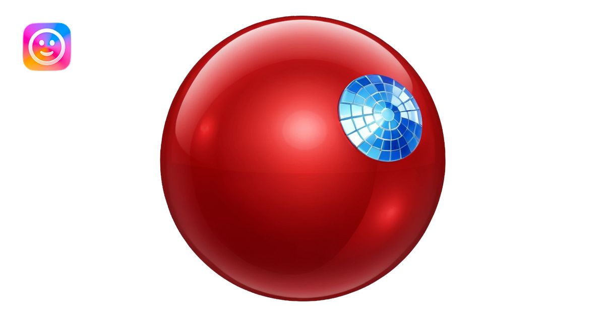 Disco Birthday Ball with red shine emoji | AI Emoji Generator