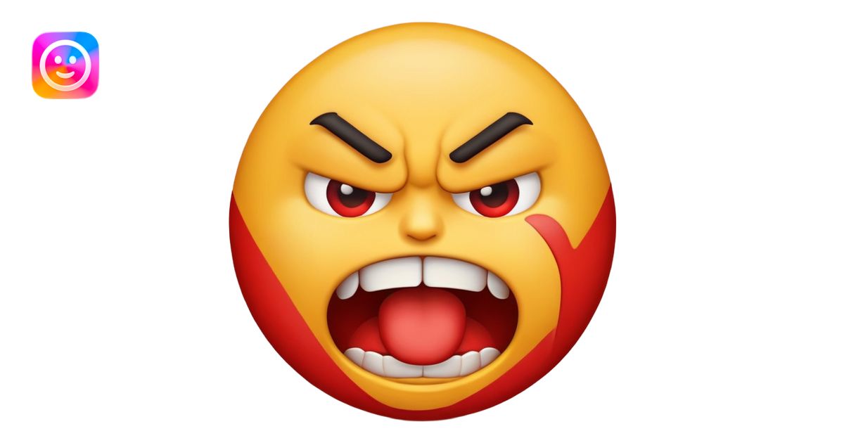 An emoji with an angry face choking itself emoji | AI Emoji Generator