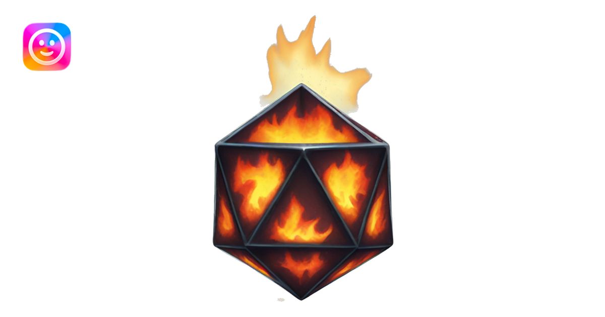 D20 aflame emoji | AI Emoji Generator