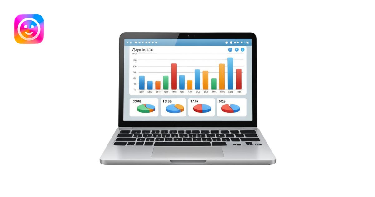 laptop with application showing graphs on the screen emoji | AI Emoji ...