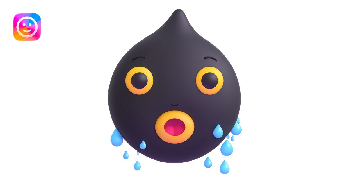 silly sad crying emoji with big watery eyes emoji | AI Emoji Generator