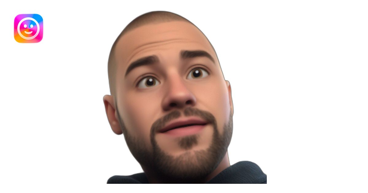 "Intense Stubble Portrait" emoji | AI Emoji Generator