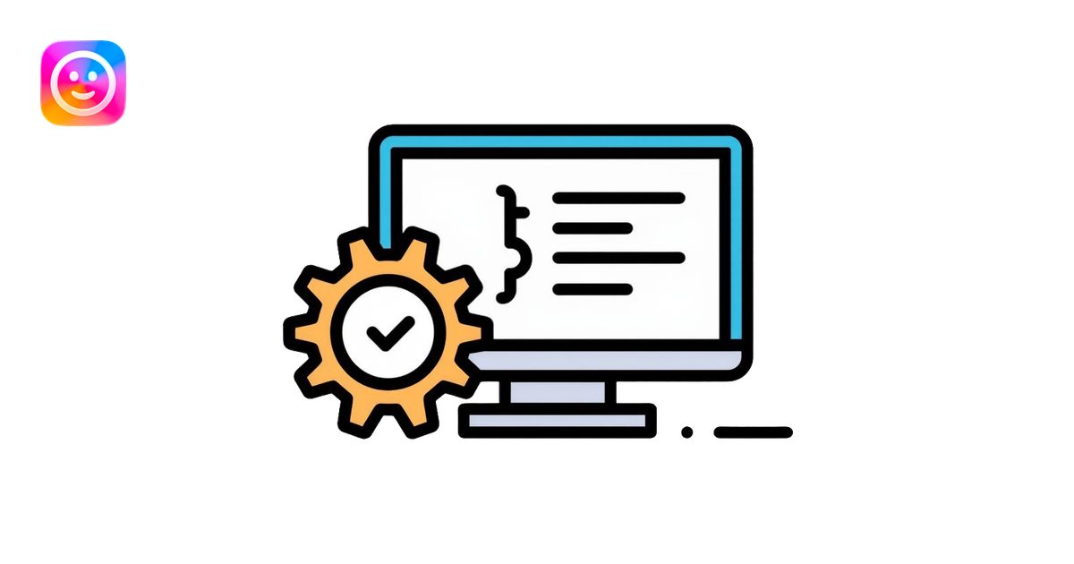 Software development icon with code brackets and gears icon | AI Emoji ...