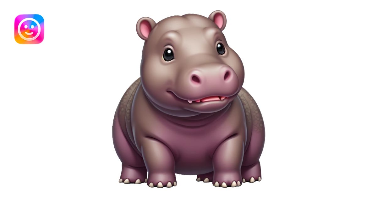 Create a cute, pixel art style Pygmy Hippo emoji | AI Emoji Generator