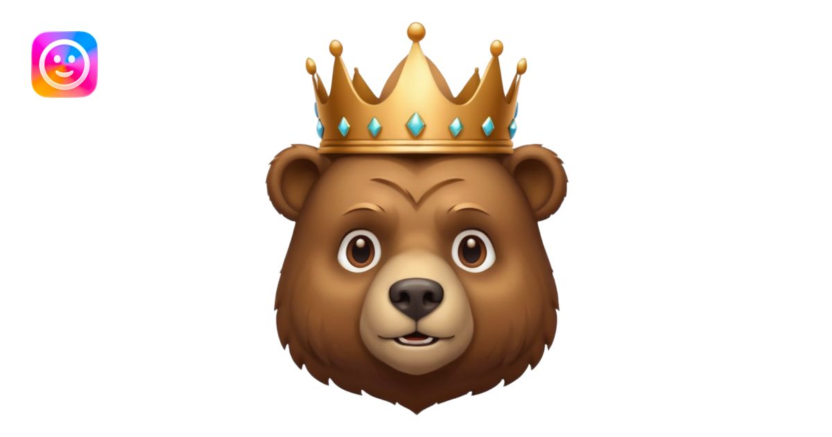 Bear with bronze crown — strong and gentle emoji | AI Emoji Generator