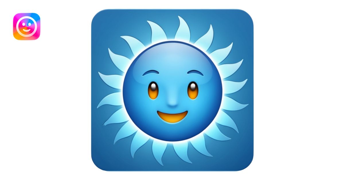 Rayos y centellas en expresión de alegría color azul emoji | AI Emoji ...