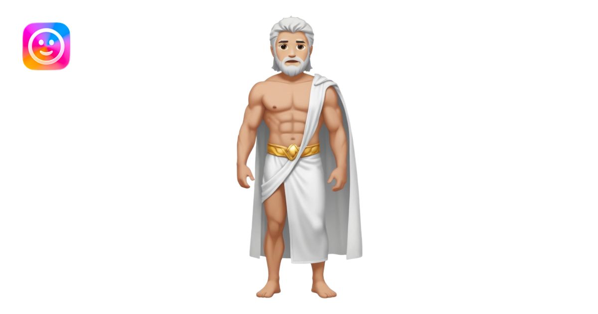 fullbody silverhair shirtless god ZEUS, white robe over shoulder ...