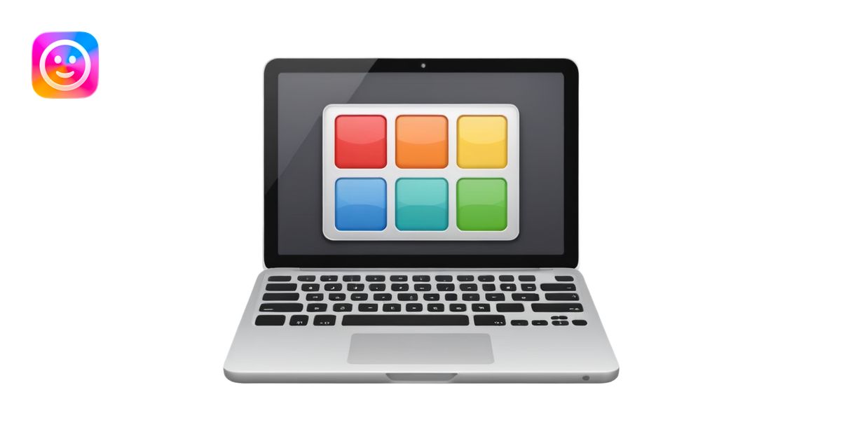 laptop with a wireframe and color palette, for web designing emoji ...