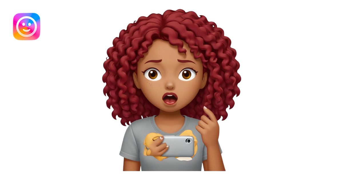 generate a pretty bratz brown skinned girl curly dark red hair, yawning ...