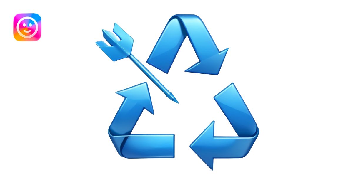 recycle logo two arrows blue emoji | AI Emoji Generator