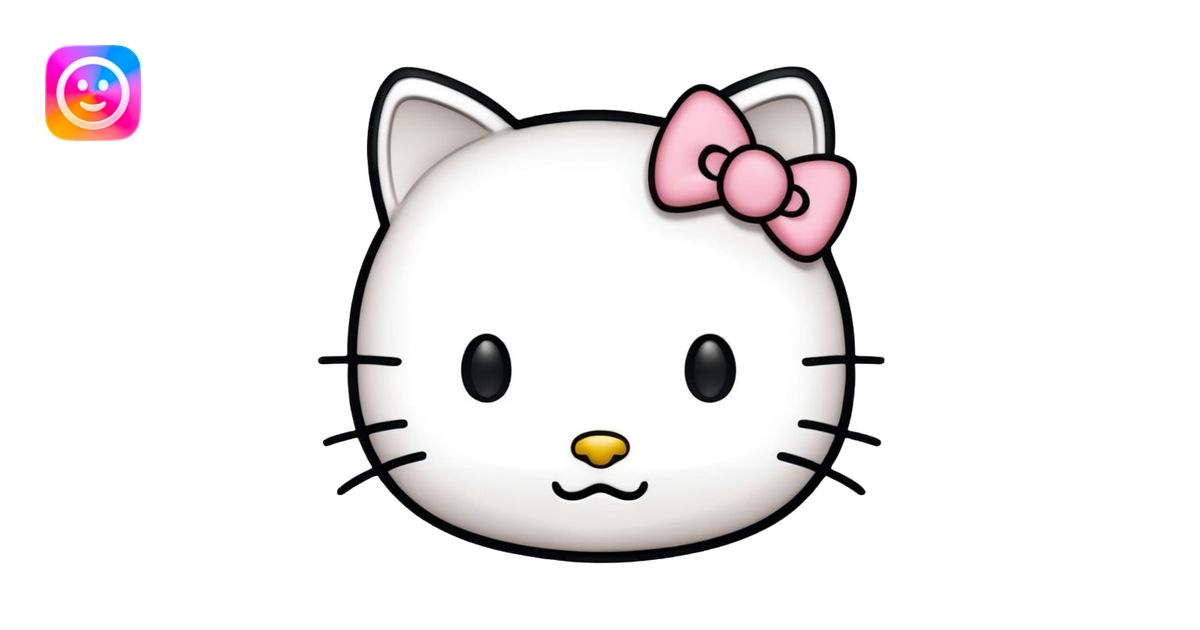 Hello Kitty outline head emoji | AI Emoji Generator