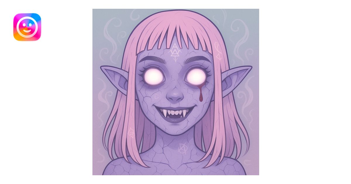 Add more horror details to this pastel horror profile picture, keep it ...