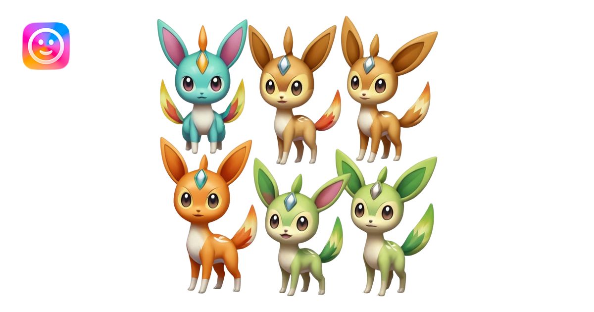 Meloetta-Victini-Celebi-Palkia-Skiddo-Amaura-Aurorus-fusion emoji | AI ...