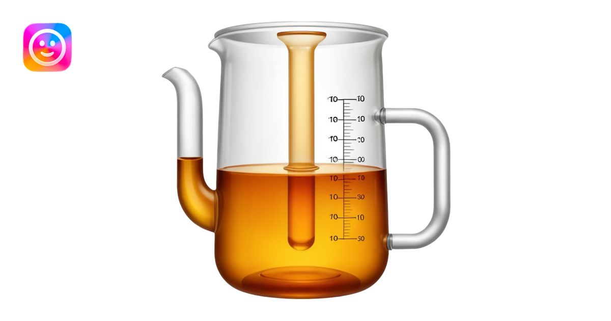 tea in a laboratory measuring cup emoji | AI Emoji Generator