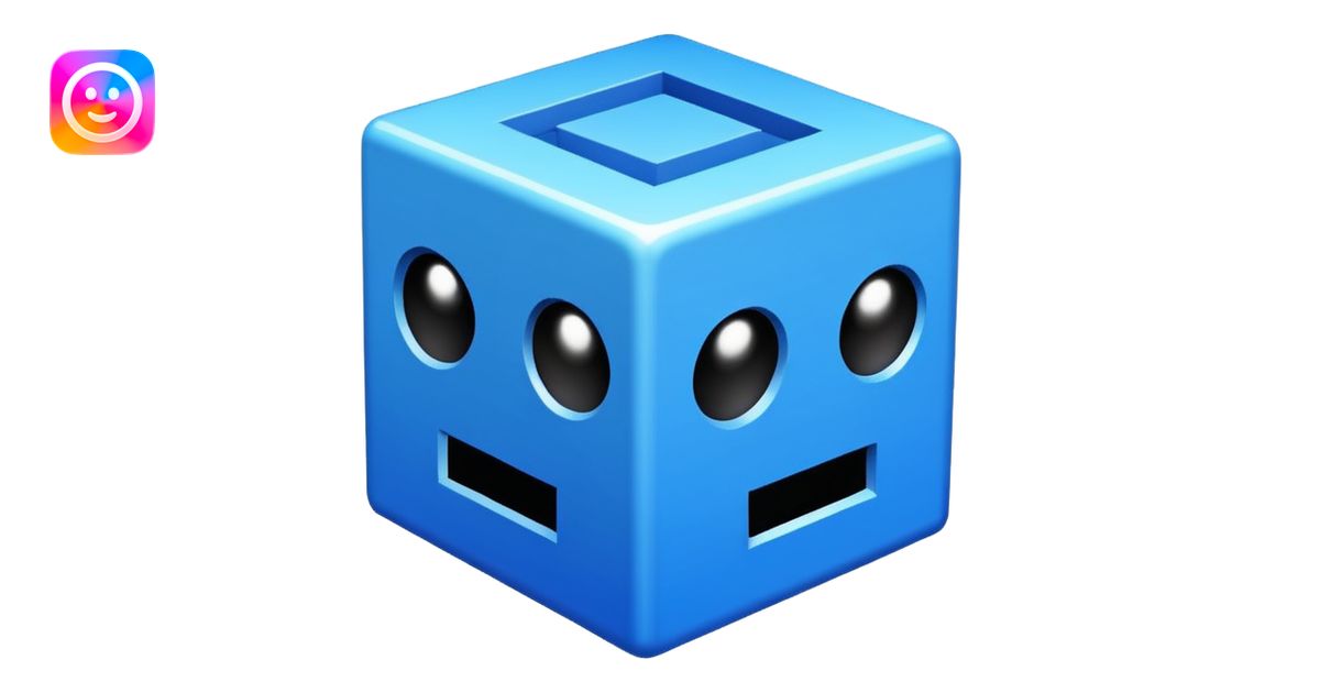 geometery dash cube emoji | AI Emoji Generator