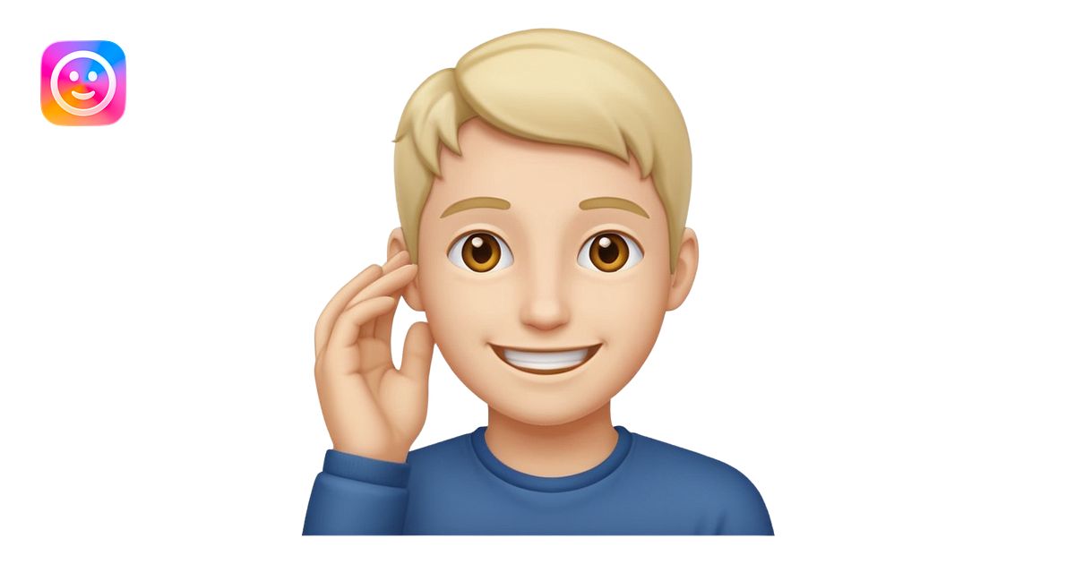 non sento (vantandoti) dito dietro orecchio emoji | AI Emoji Generator