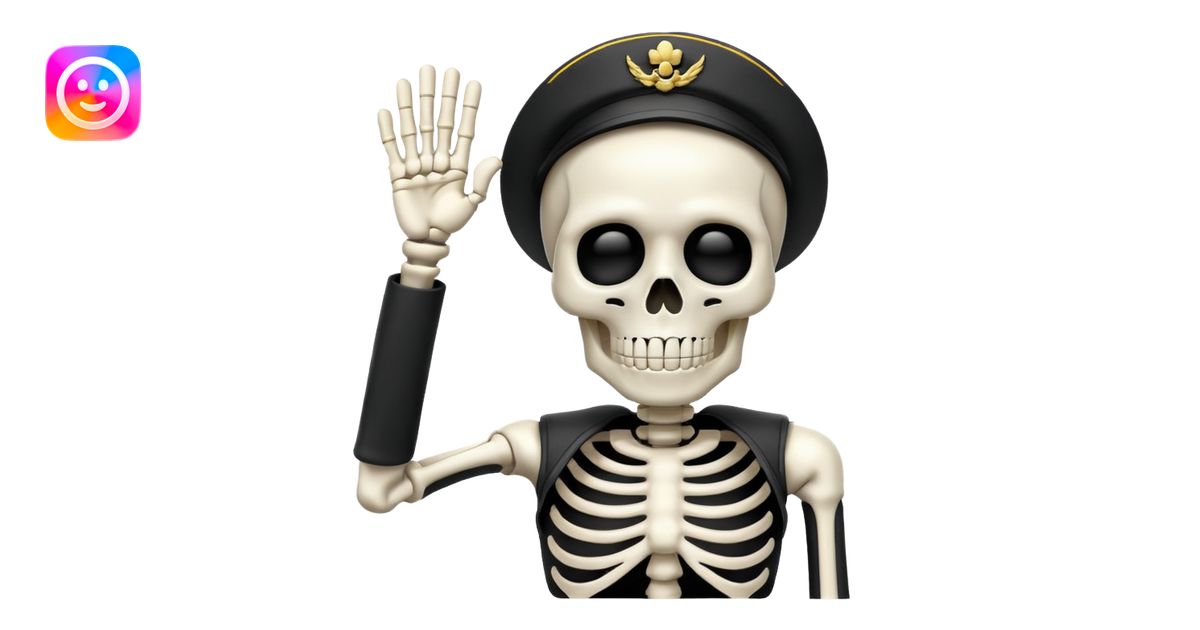 Skeleton salute emoji emoji | AI Emoji Generator