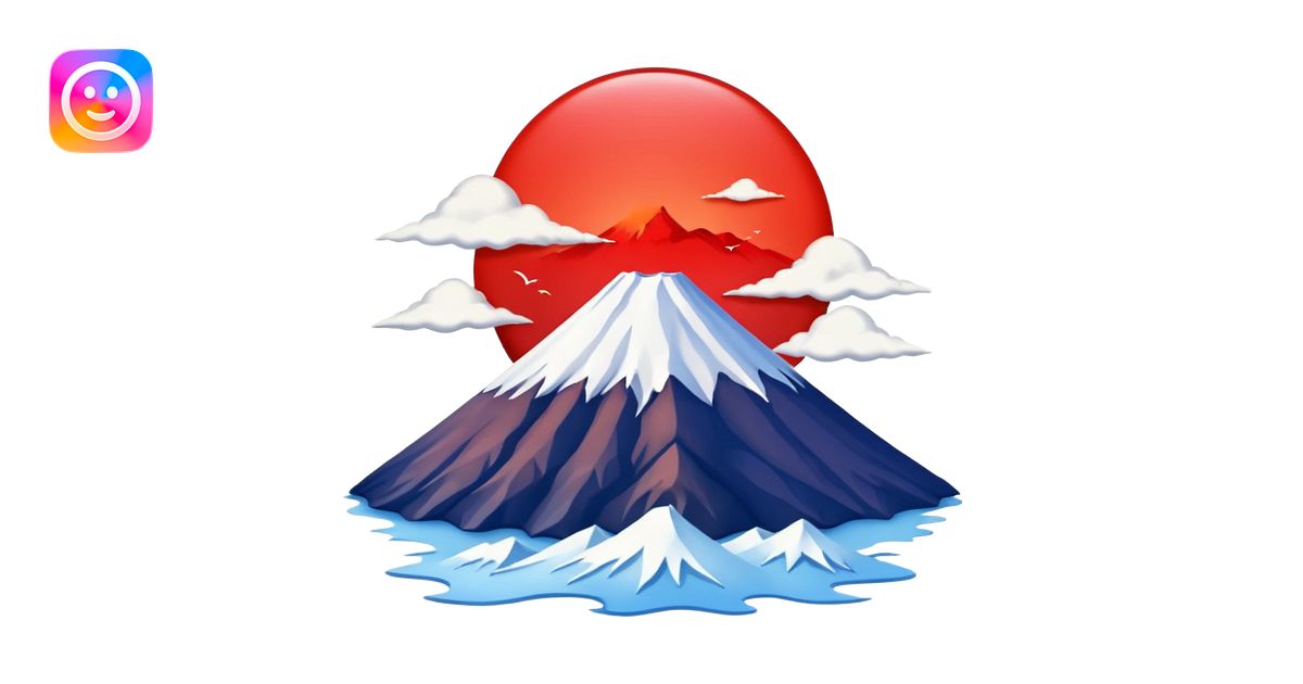 Mount Fuji with red color emoji | AI Emoji Generator