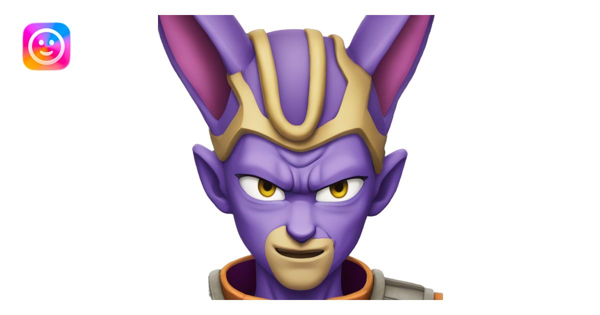 The face of beerus from dragon ball super emoji | AI Emoji Generator