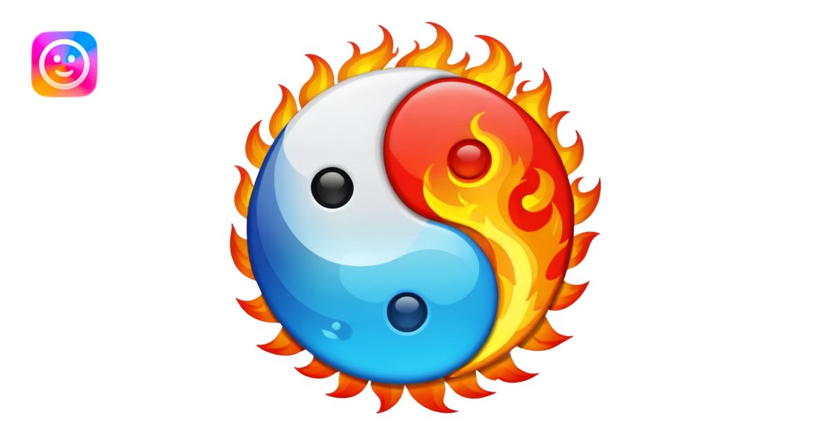 The fire and water emojis are in the form of the yin-yan symbol in ...