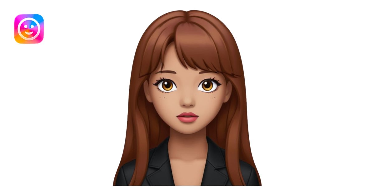 Lisa from BLACKPINK in brown hair with bold makeup emoji | AI Emoji ...