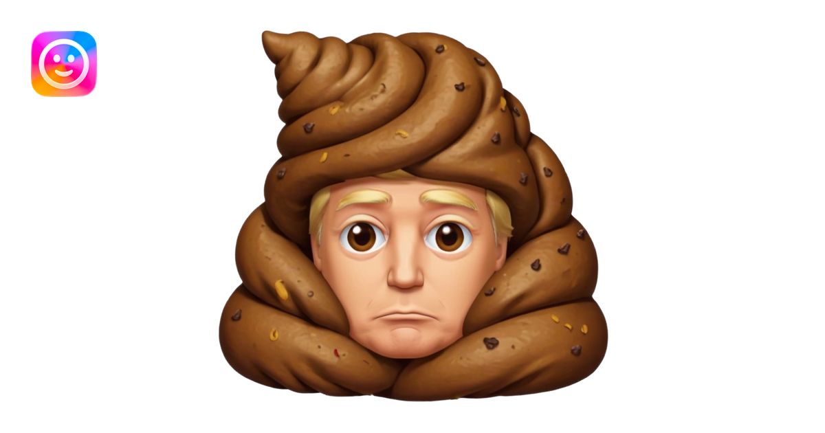 the poop emogi, a pile of poop in trumps image emoji | AI Emoji Generator