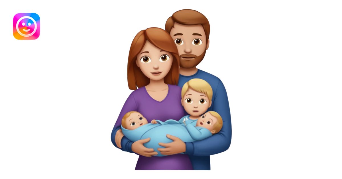 A mother and father with a baby - the mother has reddish-brown hair ...