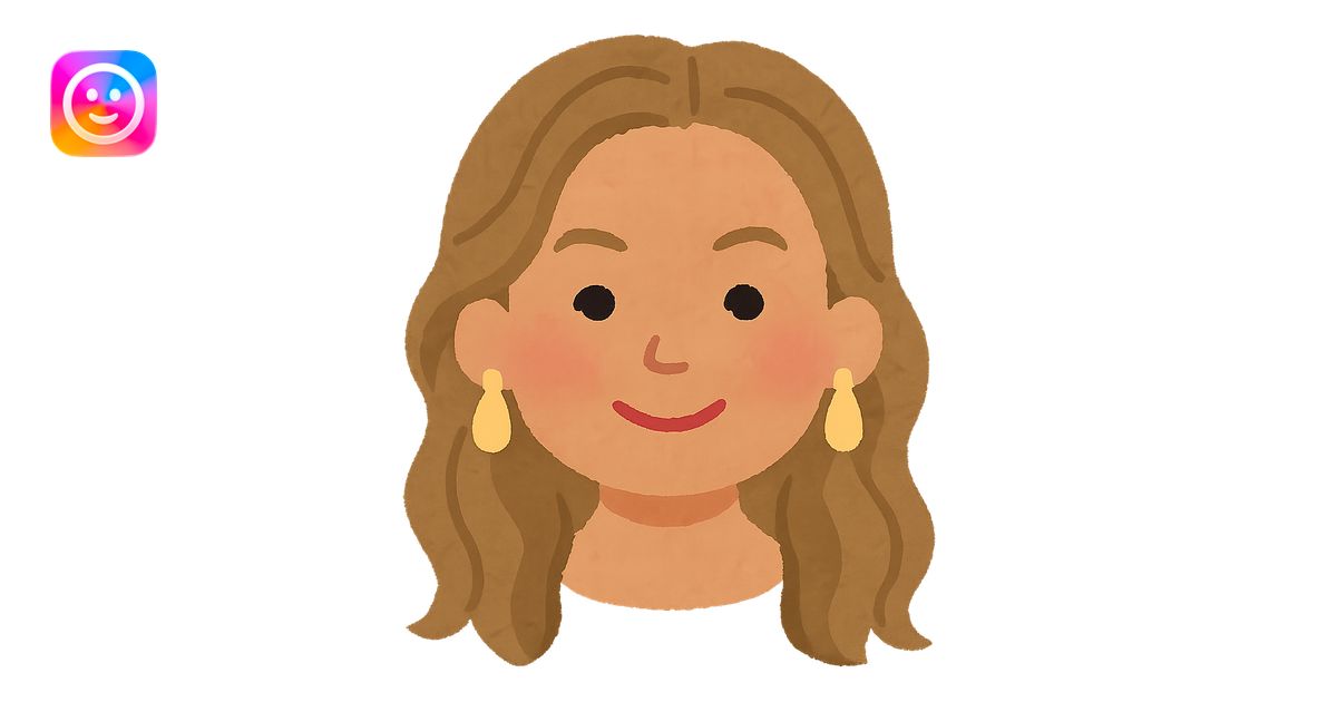 Beyonce's head in Irasutoya style, smiling, cartoon, soft pastel colors ...