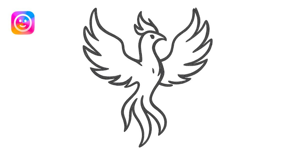 phoenix outline drawing icon | AI Emoji Generator
