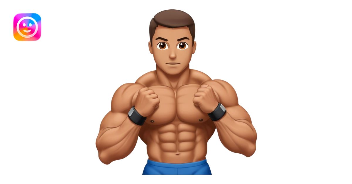 bodybuilder laying down abs exercise emoji | AI Emoji Generator