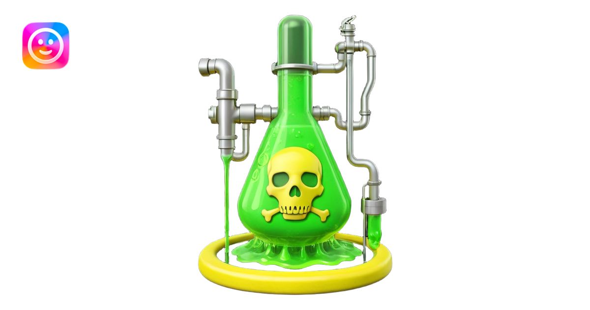 3D render of Reactor Rod, toxic waste aesthetic, neon green bubbling ...