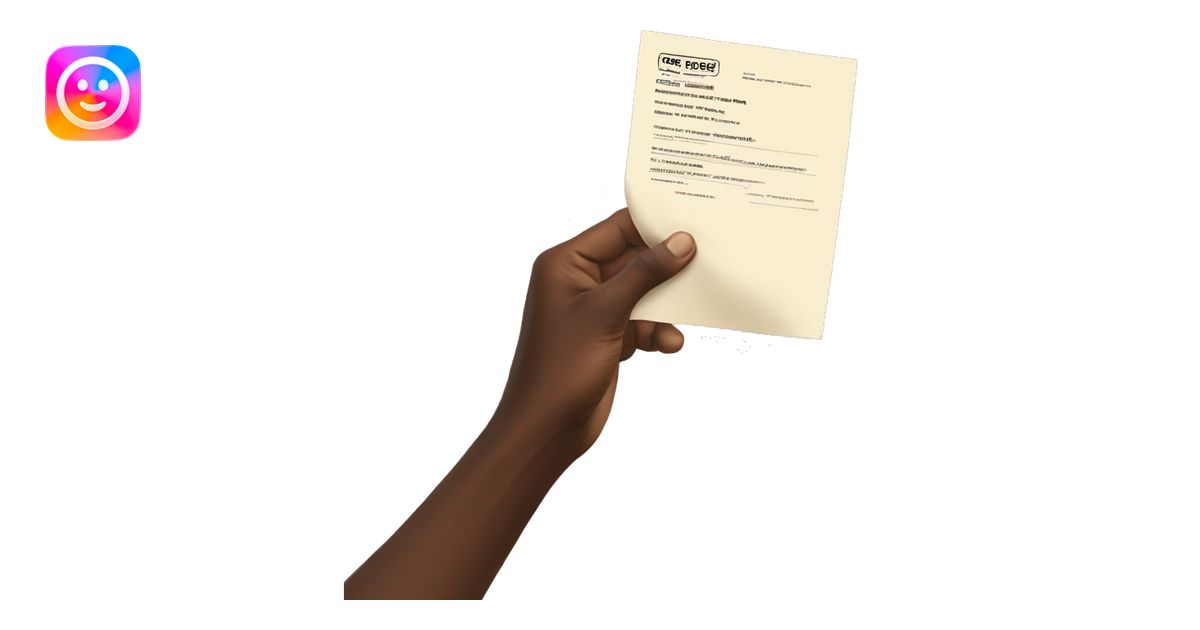 hand holding eviction notice emoji | AI Emoji Generator