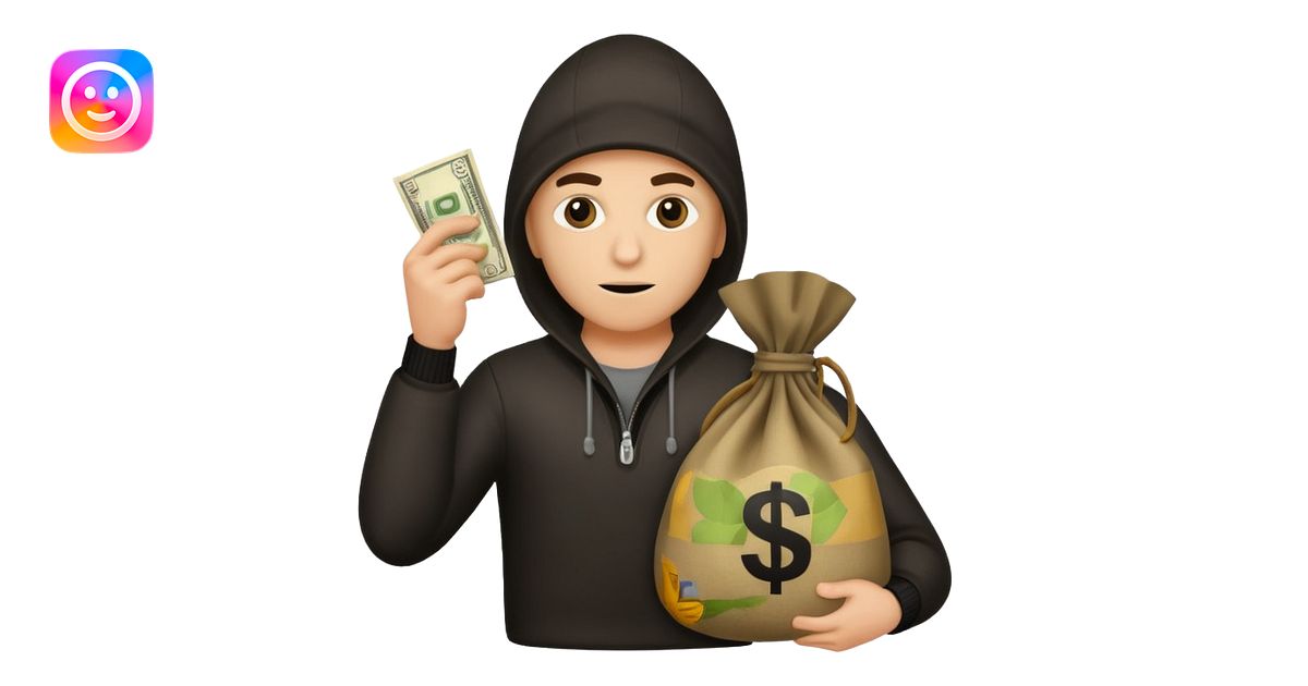 A robber with a money bag emoji | AI Emoji Generator