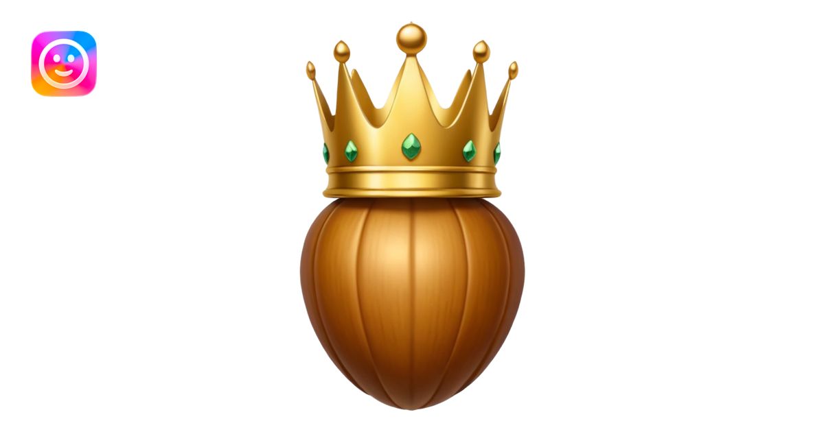 Acorn with crown emoji | AI Emoji Generator