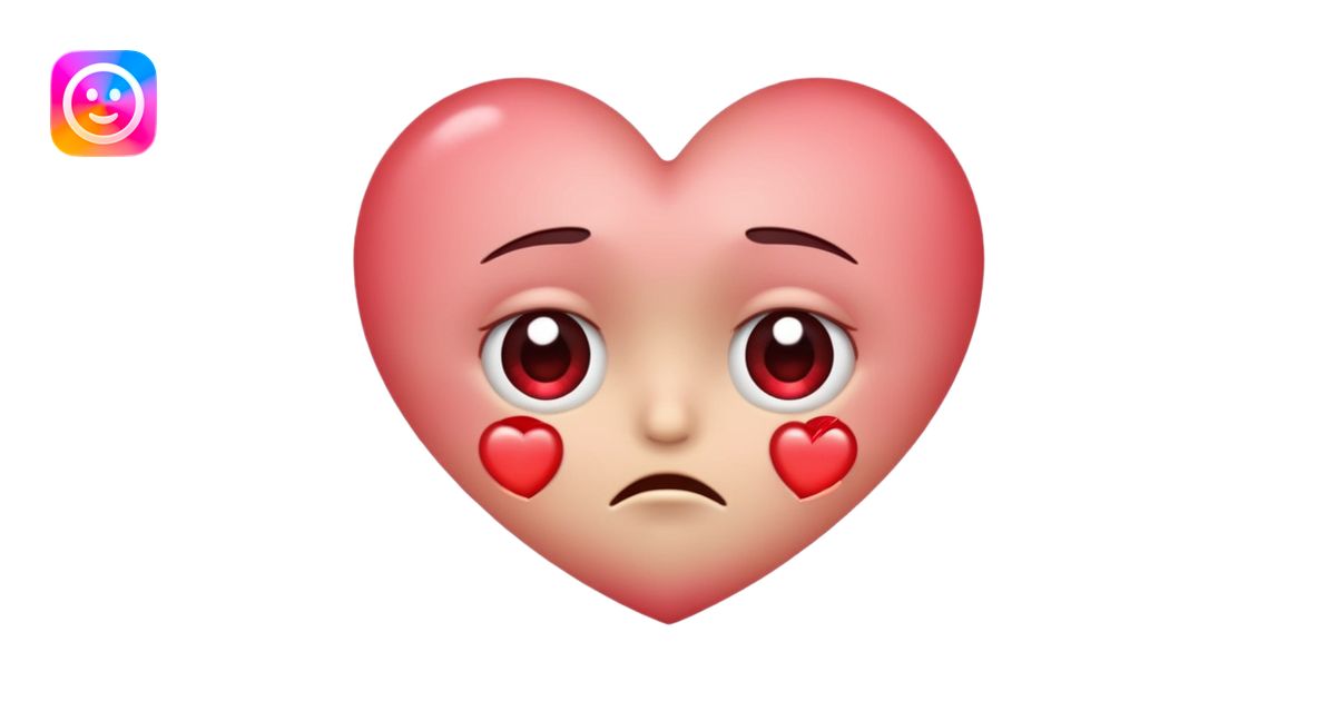 Blushing heart crying emoji | AI Emoji Generator