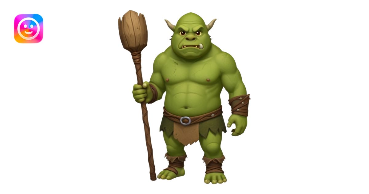 Ogre full body with stick emoji | AI Emoji Generator